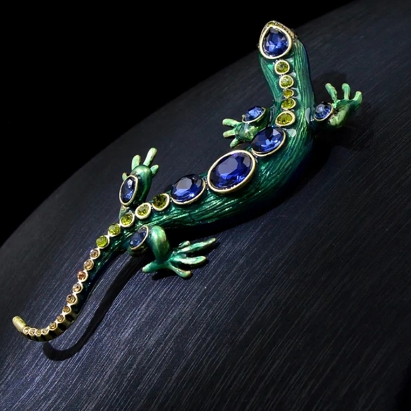 annas Reflection Luxury | Jewelry | Chameleon Mr Lizard Enamel Crystals ...